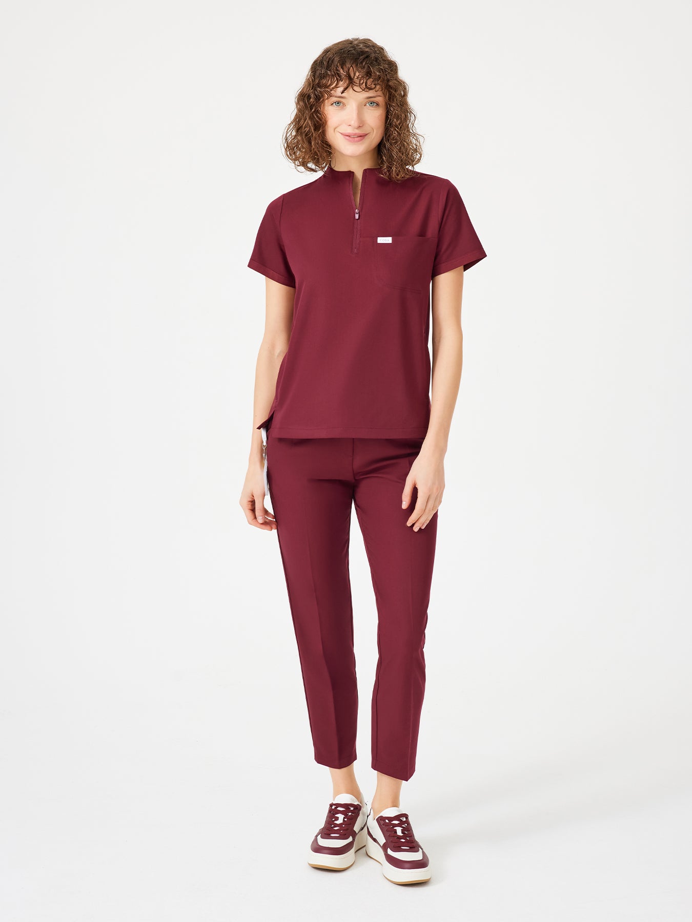 Cosa Citius® Kadın Kısa Kol Üst - Bordo – COSA Uniform